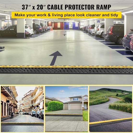 Rampe protection câble 44,000 lbs, 3 canaux, passe câble sol, parking ...