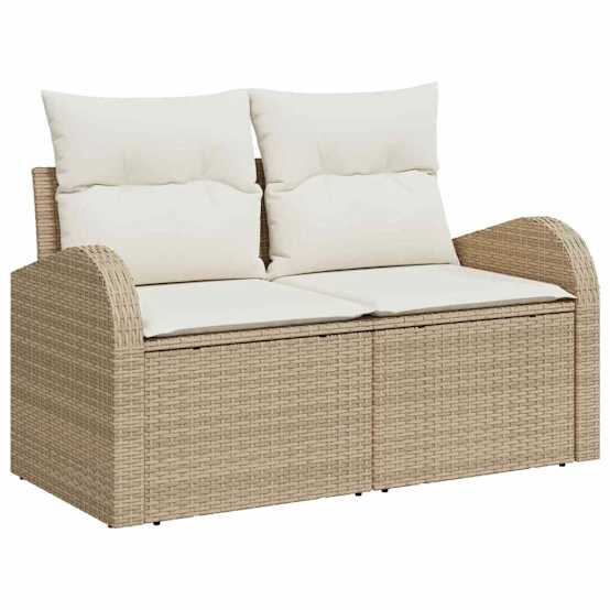 Ensemble de Canapés avec coussin 7 pcs Beige et crème polyrotin vidaXL ...