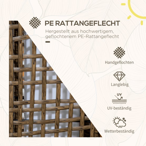 Lampe Solaire Aspect Rotin Jardin Terrasse LED Capteur IP44 Sable 46cm ...