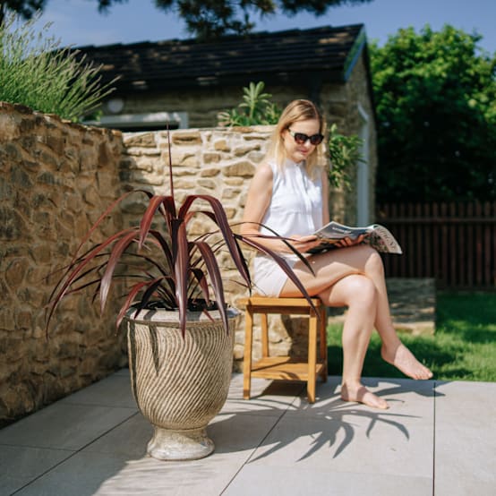 MORGANE pot grande taille d'extérieur fait main en terre cuite émaillée ...