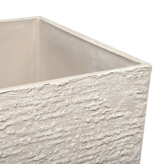 Haut Cache-Pot Beige Carré 40 x 40 x 80 cm Pot de Fleurs Robuste en ...