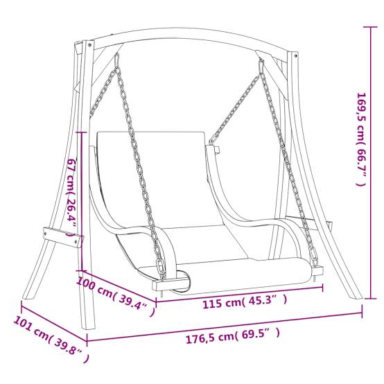 Fauteuil Suspendu Structure Bois Épicéa Robuste Aspect Teck avec ...