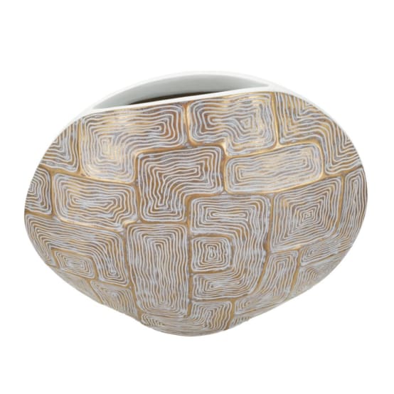 Vase Design en Résine "Elips" 48cm Or - Jardiland