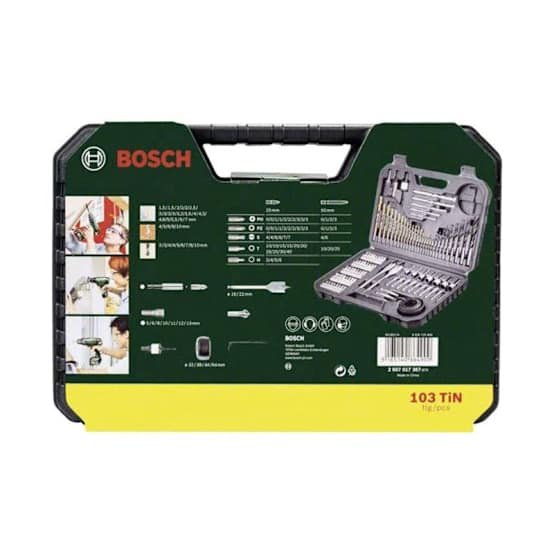 Coffret Bosch Pro V-LINE 103 PCS Jeu de forets et d'embouts en titane ...