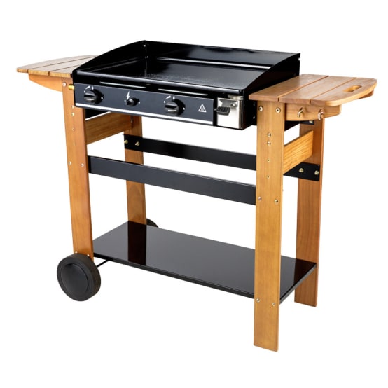 Plancha à gaz ASCAIN 2 feux 6kW - Bois - SOMAGIC - Jardiland