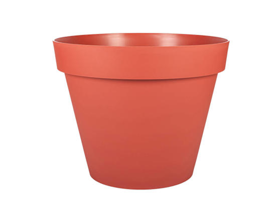 Pot de fleurs rond Toscane Ø 60 x H.47 cm - Orange terre battue - Eda ...