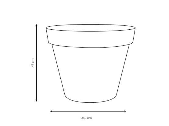 Pot de fleurs rond Toscane Ø 60 x H.47 cm - Orange terre battue - Eda ...