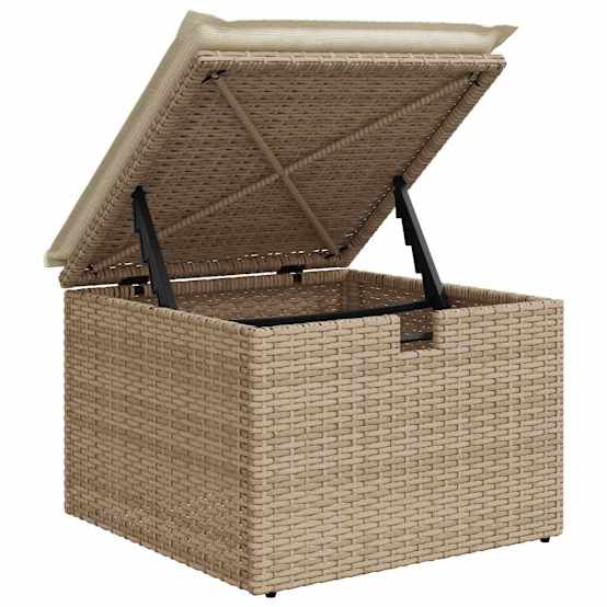Salon d'extérieur 8 pièces modulable en poly rotin pour jardin Beige ...