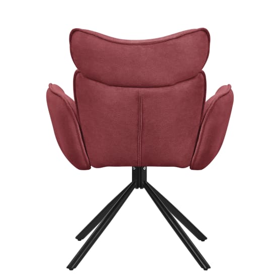 Lot de 2 chaises pivotantes en tissu rouge avec accoudoirs et dossier ...