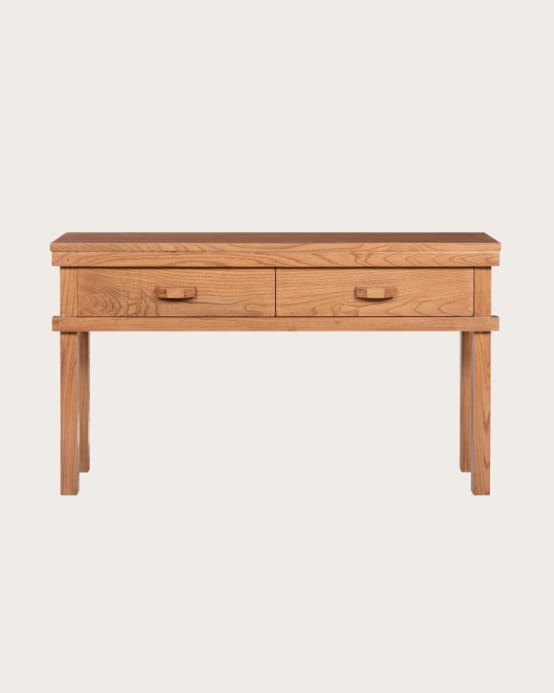 Nara- Console en bois avec 2 tiroirs 130 cm - UNIQKA - Jardiland