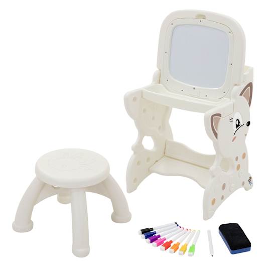 Table d’activités 3-en-1 pour enfants crème avec double tableau LCD et ...