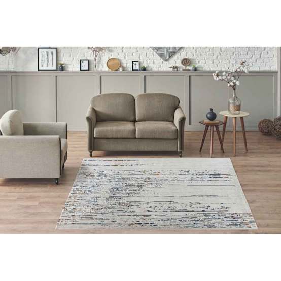 Tapis Déco Tissé Abstrait "Lorin III" Gris 160 x 230 cm - Jardiland