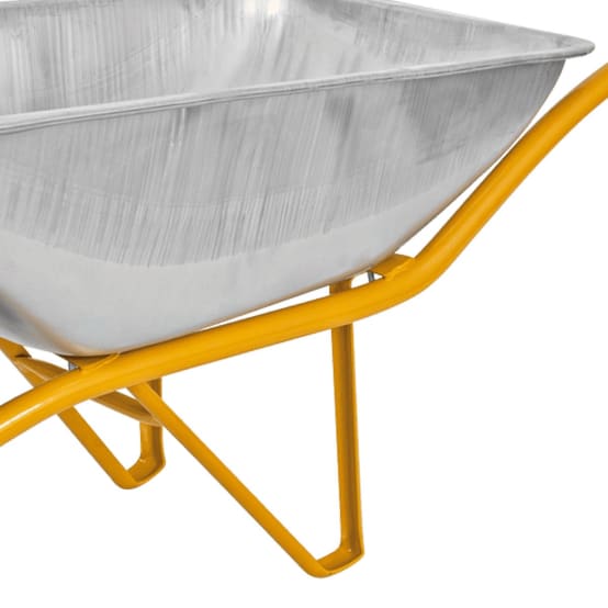 Brouette de chantier 85 Litres Galvanisée Caisse carrée Roues gonflées ...