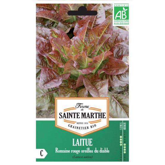 Laitue Romaine Rouge Oreilles du Diable Bio - Ferme de Sainte Marthe ...