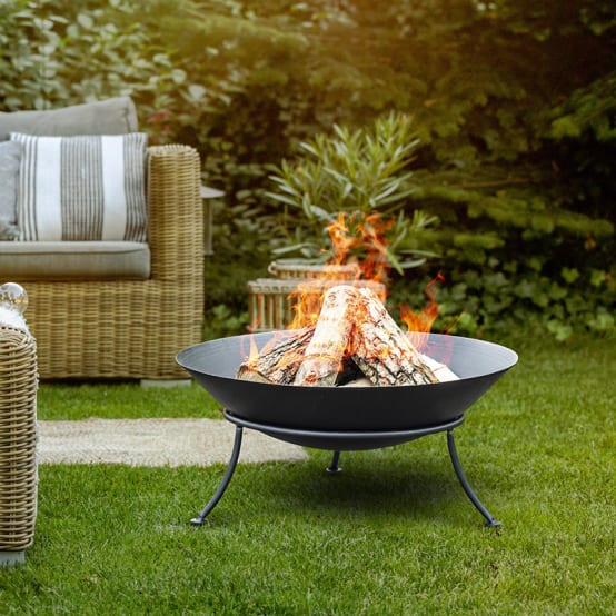 Brasero métal D57 noir sur pieds - Jardiland