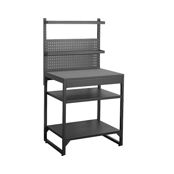 Cuisine extérieure acier 2 étagères 2 plateaux et support mural L80cm ...