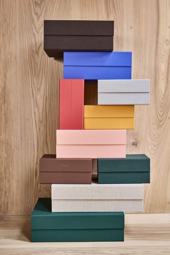 Boîte de rangement rouge foncé carton Living - Jardiland