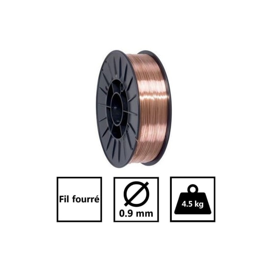 Fil fourré 0.9mm 4,5 kg Soudage MIG-MAG Bobine Ø200 mm INE - Jardiland