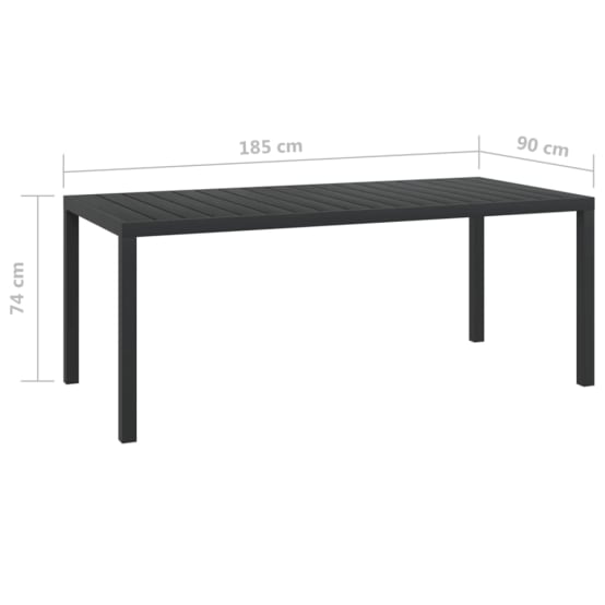 Grand Salon de Jardin 6 Personnes Table WPC Résine Tressée Gris 185 cm – ComfortXL Outdoor ...