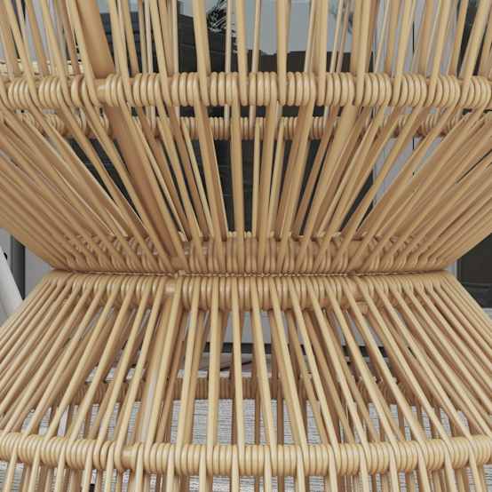 Table basse jardin ronde en rotin PE et verre style bohème Ø60cm ...