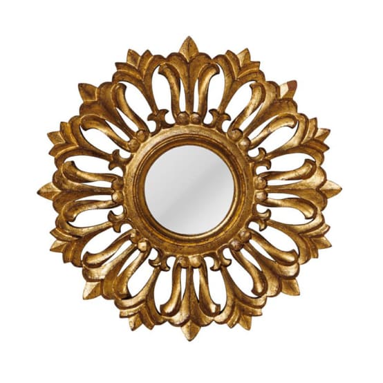 Miroir rond Valentine doré résine 60x60x60cm - Jardiland