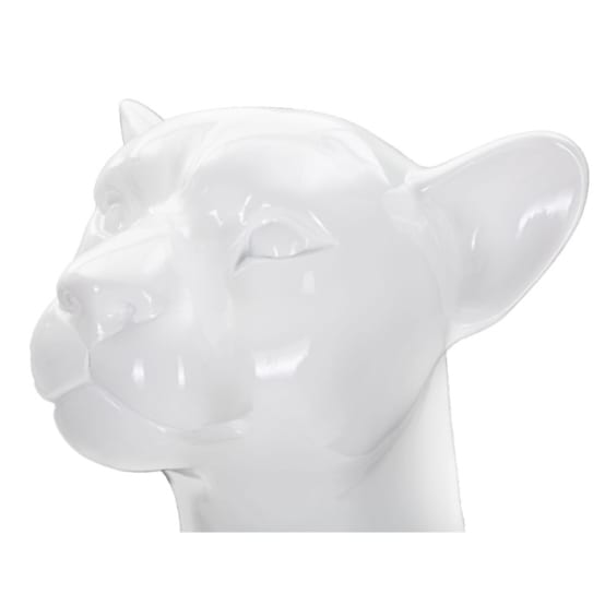 Statue Déco en Résine "Léopard Assis" 74cm Blanc - Jardiland