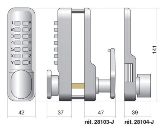 Verrou à code mécanique JOKEY 500 chrome satiné - LOKOD - 28103-J ...