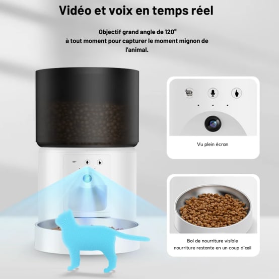 Distributeur automatique de croquettes 3L – distributeur intelligent ...
