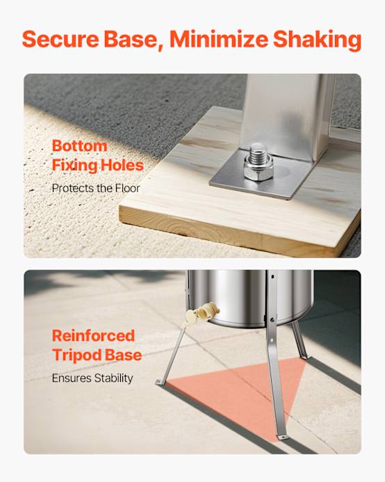 Extracteur de miel manuel 4/8 cadres inox, couvercle transparent ...