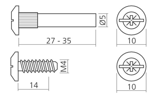 Vis relieuse M4 nickelé pour serrage de 37 à 47mm - VIS56535NI - Jardiland