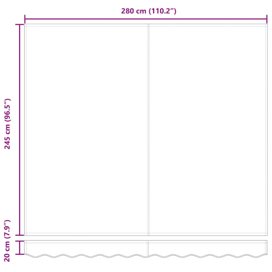Auvent Rétractable Gris clair 300 x 250 cm Tissu et Aluminium vidaXL ...