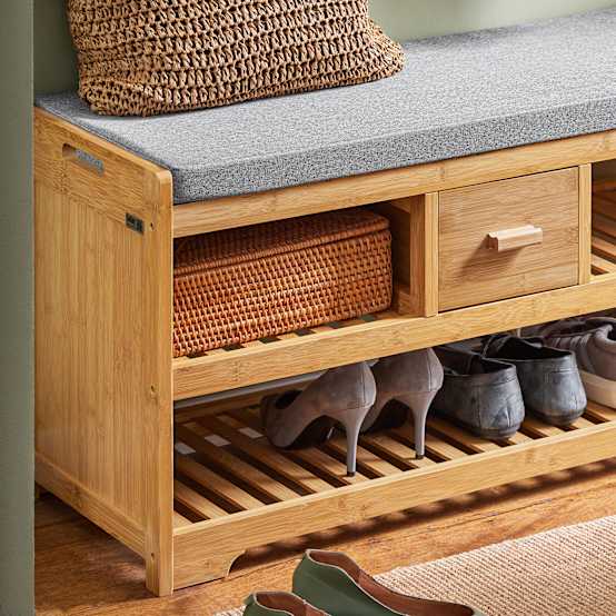 SoBuy FSR75-N Étagère à Chaussures avec Tiroir et Banquette Siège ...