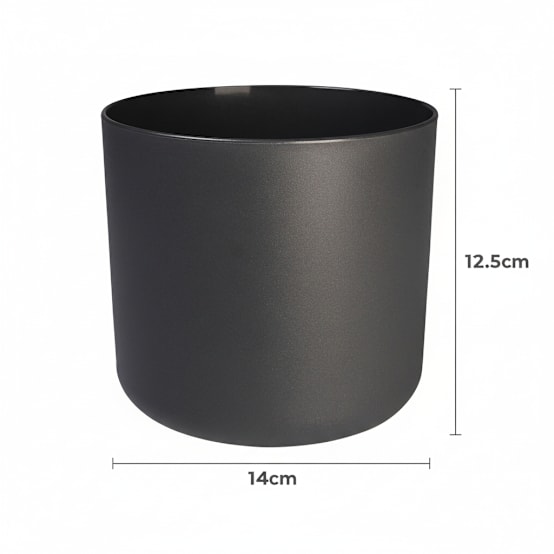 Cache-pot Rond Mat Anthracite 14cm Design Moderne Pour Plantes ...