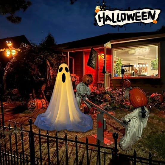 Lumières-Fantôme Lumineux Halloween 155cm Décoration Extérieur Jardin ...