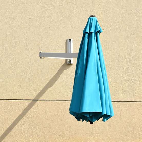 Parasol en Porte-à-faux Mural de 247cm Parasol avec Mât Réglable ...