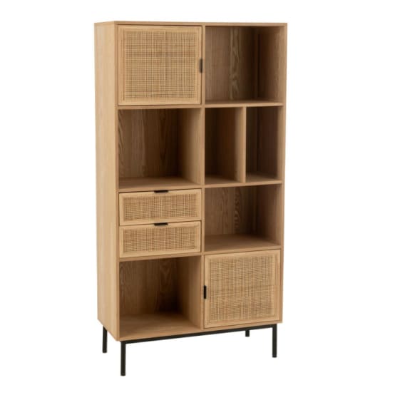 Bibliothèque Cannage "Kory" 174cm Naturel - Jardiland