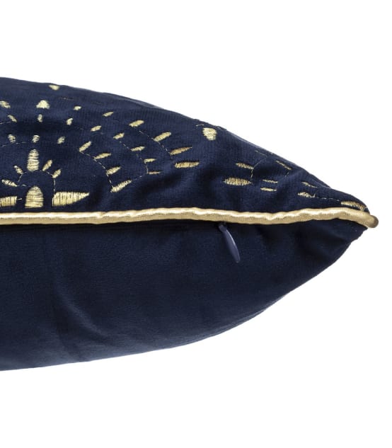 Coussin décoratif en Velours motifs brodés 30 x 50 cm - Jardiland