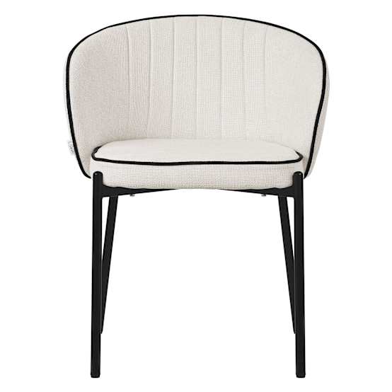 Set de 2 Chaises de salle à manger beige revêtement en tissu pieds en ...