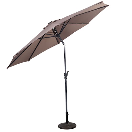 Parasol Inclinable Dia.300cm LED Dolaire en Scier Toile Polyester pour ...