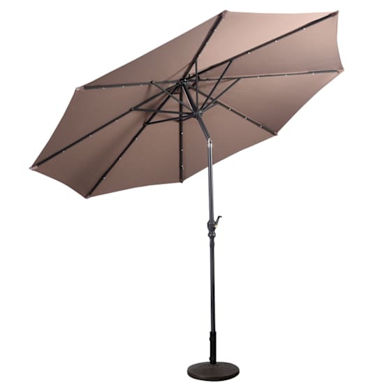 Parasol Inclinable Dia.300cm LED Dolaire en Scier Toile Polyester pour ...