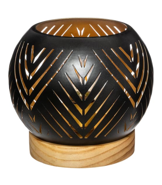 Photophore Boule LED en Bois et Métal - Jardiland