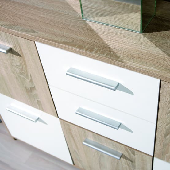 Buffet 5 Portes 2 Tiroirs Aspect Bois - LIST - Jardiland