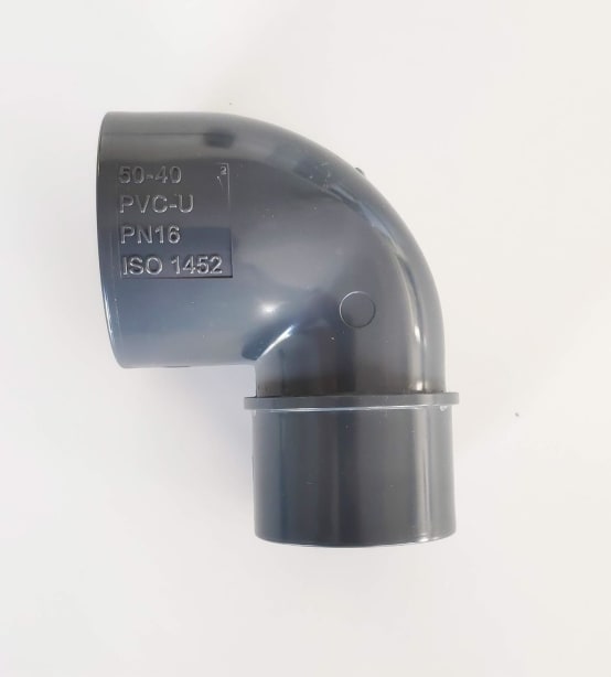 Coude réduit PVC Pression 90° Male Femelle 50mm / 50mm intérieur vers ...