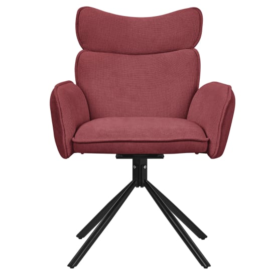 Lot de 6 chaises pivotantes en tissu rouge avec accoudoirs et dossier ...