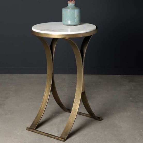 Table d'appoint marbre Larissa 57x38cm - Jardiland