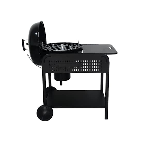 Barbecue rond charbon de bois acier émaillé Ø53cm. grill noir avec ...