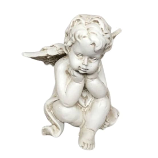 Ange chérubin en résine blanc 8 x 4 cm Chemin de campagne - Jardiland