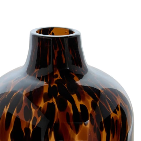 Vase Léopard en Verre "Roen" 25cm Ambre - Jardiland