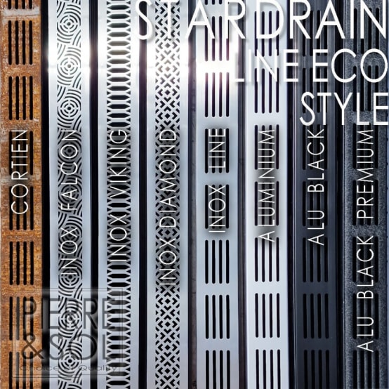 Caniveau étroit 6,5 cm Grille INOX Style - StarDrain - LINE ECO - Inox ...