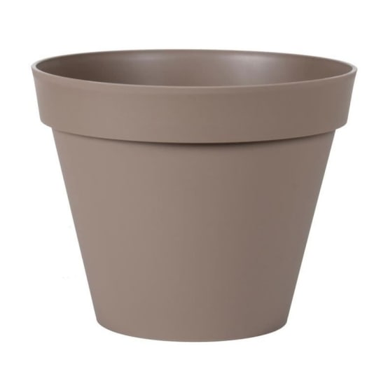 Eda Pot De Fleur Rond Toscane - ø 40 X H 32 Cm - 23 L - Taupe - Jardiland